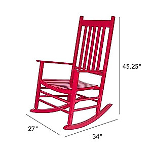 Shine Company 4332CP Vermont Porch Rocker | High Back Rocking Chair – Chili Pepper
