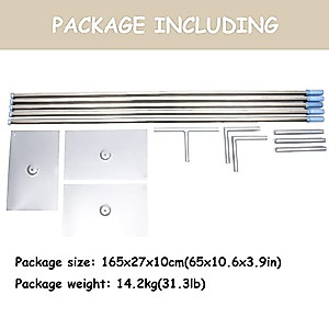 WUPYI Professional Backdrop Stand Pipe Kit,10'x10'/10'x 20' Heavy Duty Background Support System Curtain Frame Telescopic with Steel Base for Wedding Party Photography Trade Show Display (10'x 20')