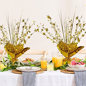 ALISSAR Glitter Gold Star Centerpieces-Table Decorations for Home Decor Birthday Wedding Anniversary Decor (Gold) (4, Gold)