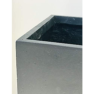 Kante 12" Square Concrete Planters for Outdoor Outdoor Patio Garden, Lightweight Modern Planter Pots Charcoal