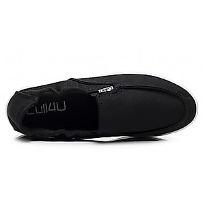 Cull4U Women's Vibrant Slip On Crossover Shoes (6 M US,Black)