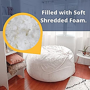 ULTIMATE SACK Bean Bag Chairs in Multiple Sizes and Colors: Giant Foam-Filled Furniture - Machine Washable Covers, Double Stitched Seams, Durable Inner Liner. (6000, Grey Suede)