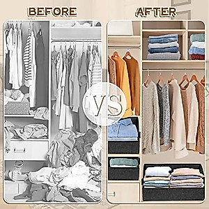 Msoesticc.dl 2Pcs Foldable Trapezoid Closet Storage Bins with Handle, Large Capacity Closet Organizer Storage Basket, Felt Clothes Bins Storage for Closet Shelves Wardrobe Cabinet 16.5 x 11 x 7.6Inch