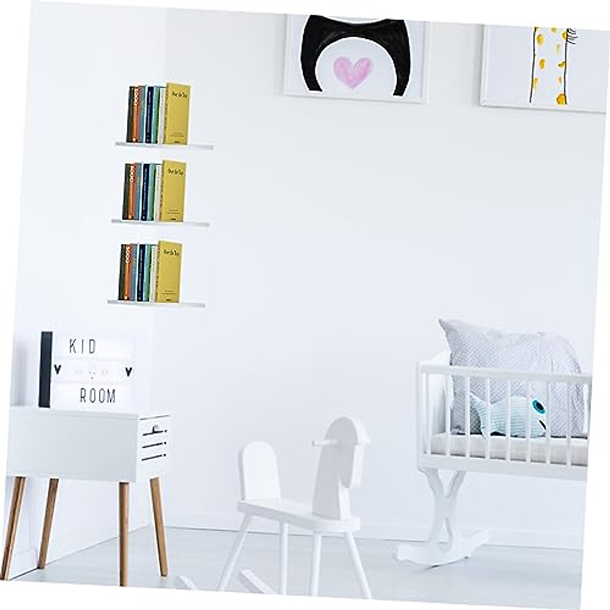 GETAJGHSD 3pcs Corner Shelf Decor Floating Corner Wall Shelves Pulgadas Shelving Wall Mount Home Corner Shelves 6x6 Hanging Wall Shelf Office Corner Organizer Wallshelv Rack White Wooden