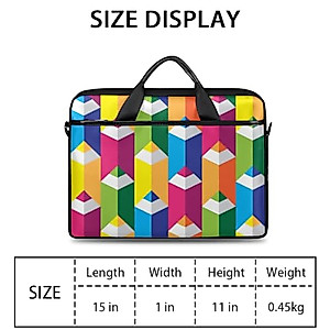 Stationery Colorful Laptop Computer Bag Waterproof Shoulder Messenger Bag 13-15 inch Durable Laptop Tote Bag with Shoulder Strap Handle Lightweight Crossbody Briefcase