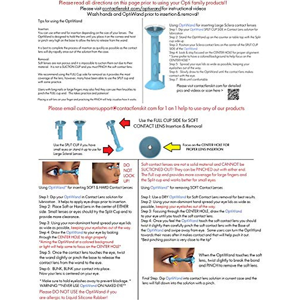 OptiWand Soft Contact Lens Insertion and Removal Tool. It Will Help Pinch The Soft Lens. This is not a Suction Cup for Soft Lens Removal