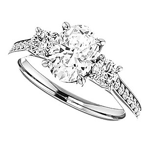 925 Silver, 10K/14K/18K Solid Gold Handmade Engagement Ring, 3 CT Oval Cut Moissanite Solitaire Ring, Wedding Ring for Women/Her, Anniversary Promise Gifts, VVS1 Colorless (10K Solid Rose Gold)