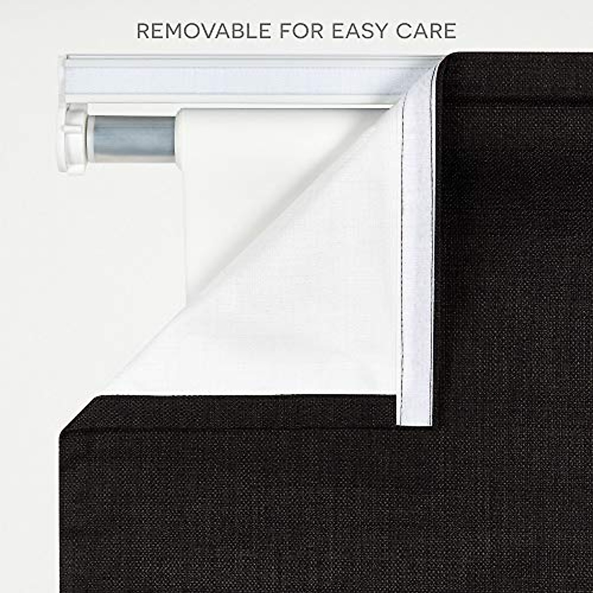 Exclusive Home Curtains Acadia 100% Blackout Polyester Roman Shade, 34"x64", Black