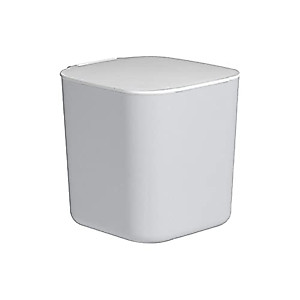 BLMIEDE Desktop Pressing Trash Can Bedroom Bedside Mini Storage Bucket Desktop Finishing Dish Wand Holder (Grey, One Size)
