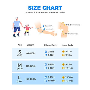 BOSONER Adult/Women/Kid Knee Pads Elbow pads Wrist Guard 6 in 1 Protective Gear Set for Skating Skate Skateboarding BMX Bicycle Inline Roller for Men Women Child Kids