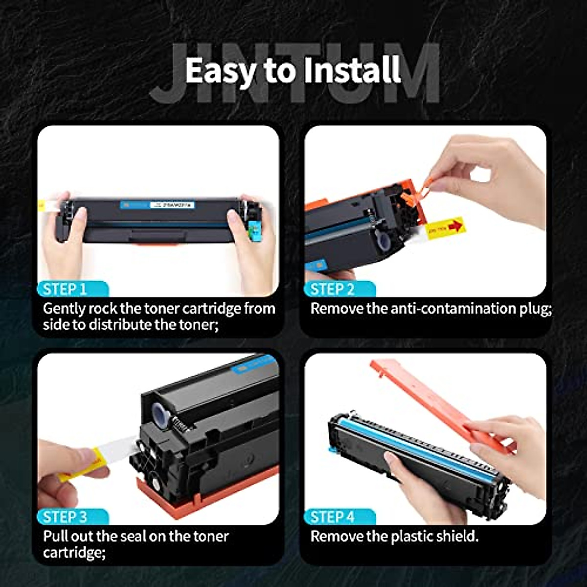 215A (with CHIP) Compatible HP 215A Toner Cartridge Replacement for HP W2310A W2311A W2312A W2313A Works with HP Color Pro MFP M182nw M183fw M182 M183 M155 Printers (4-Pack)