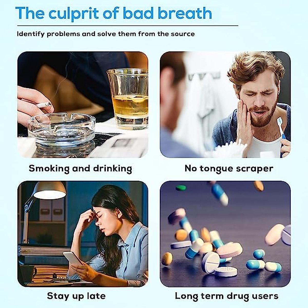 Sopurrrrdy 4PCS Metal Tongue Scraper Portable Stainless Steel Tongue Scrubber For Child And Adults Removing Bad Breath White Layer Oral Care Cleaning Tools