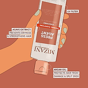 Mizani Press Agent Thermal Smoothing Sulfate-Free Conditioner, Pink Grapefruit, juicy Mandarin with a floral medley of Jasmine, Rose & Freesia, ending on notes of Musk & Wood., 8.5 fl. oz