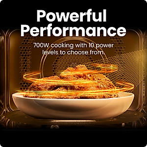 Chefman Countertop Microwave Oven 0.7 Cu. Ft. Digital Stainless Steel Microwave 700 Watts with 6 Auto Menus, 10 Power Levels, Eco Mode, Memory, Mute Function, Child Safety Lock, Easy Clean