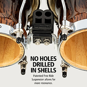 Meinl Percussion FWB400BB Free Ride Series Wood Bongos, Brown Burl Finish