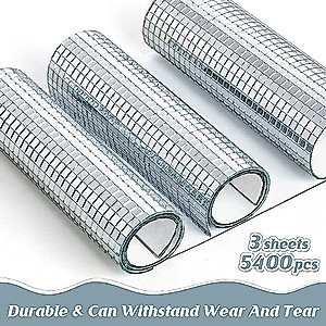 5400pcs Mirror Mosaic Tiles, 5 x 5mm Disco Tiles Self Adhesive, Square Disco Mirror Tiles, Disco 4D Ball Stickers for DIY Craft Party Decoration