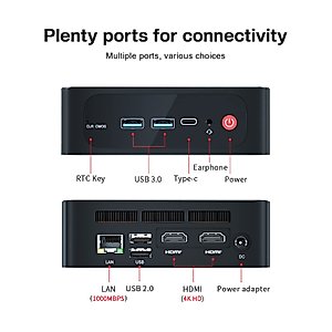 Beelink AMD Ryzen5 5560U Processor (up to 4.0GHz) 6C/12T, SER5 Mini PC with 16GB DDR4 + 500GB NVMe SSD, Mini Computer with 4K@60Hz Triple Display, WiFi6, BT 5.2 Mini Desktop Computer for Daily Office