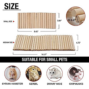 SanmooAio Hamster Ladder,Rat Wooden Bridge for Climbing for Hamsters/Gguinea Pig/Hedgehogs/Gliders/Bird/Rats/Mice and Other Small Animals,Small