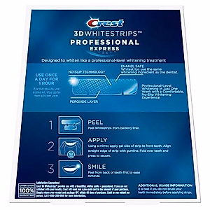 Crest 3D Whitestrips, Profressional Express, Teeth Whitening Strip Kit, 14 Strips (7 Count Pack)