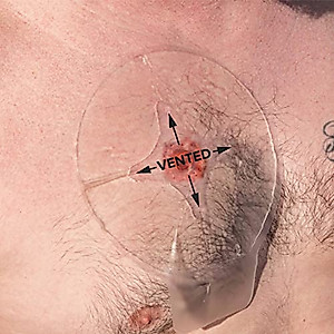 Tacticon Occlusive Vented Chest Seal | Combat Veteran Owned Company | First Aid Kit Trauma Dressing Emergency | IFAK Supplies (2-Pack)