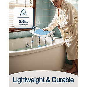 HOMLAND Shower Chair for Inside Shower, FSA/HSA Eligible 400 lbs Adjustable Shower Stool with Suction Feet, Shower Seat for Inside Tub Bathroom Bench Bath Chair for Elderly and Disabled