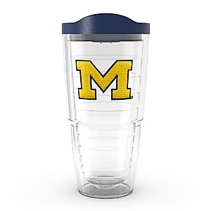 Tervis Made in USA Double Walled University of Michigan UM Wolverines Insulated Tumbler Cup Keeps Drinks Cold & Hot, 24oz, Big M
