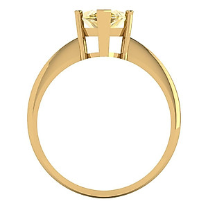 Clara Pucci 2.50 ct Marquise Cut Solitaire Natural Yellow Citrine gemstone Bridal Designer Anniversary Engagement Ring 14k Yellow Gold