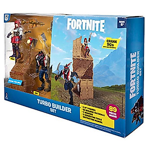 Fortnite Turbo Builder Set, 2 Figure Pack - 4 Inch Fable and Dire Collectible Action Figures - Plus 82 Building Materials, 2 Weapons, 3 Harvesting Tools - Collect Them All