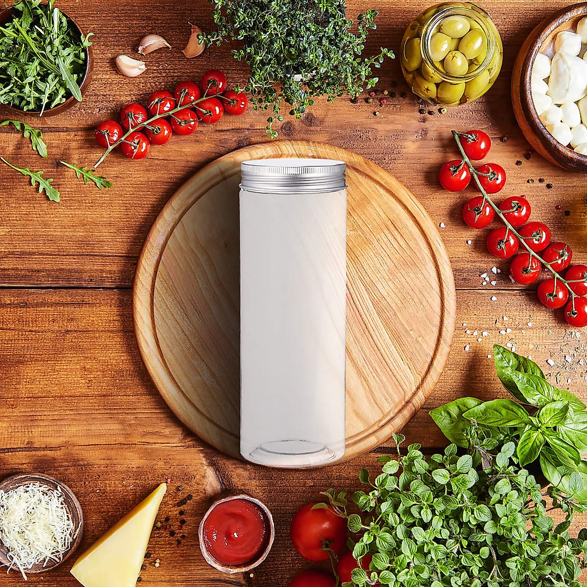 Cabilock Transparent Food Storage Jar sealing containers cereal kitchen glass containers with lids flour and sugar containers airtight rice container jars the pet transparent bottle canned