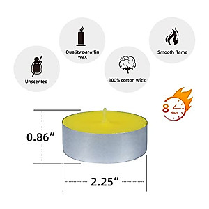 Zest Candle 12-Piece Tin Cups Tealight Candles, Mega Oversized Yellow s