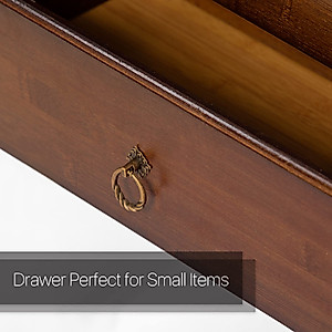 MoNiBloom Bamboo 7 Tier Staggered Bookshelf Etagere Vintage Bookcase Display Open Shelf for Home Living Room Office Bedroom, Brown