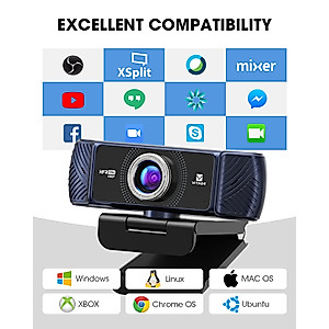 VITADE Webcam 1080P 60fps with Microphone for Streaming, 682H Pro HD USB Computer Web Camera Video Cam for Gaming Conferencing Mac Windows Desktop PC Laptop Xbox Skype OBS Twitch YouTube Xsplit