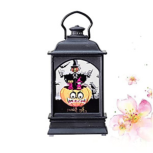 Mini Candle Battery Lantern Outdoor Lantern Ghost Festival Party Decoration LED Lights for Halloween Fall Snow Globe Festival Party Ornament Pattern Light Flame Lamp Candle Light