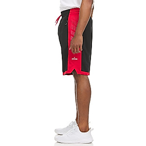 Spalding Mens Guard Performance Basketball Short, Black/Red, M