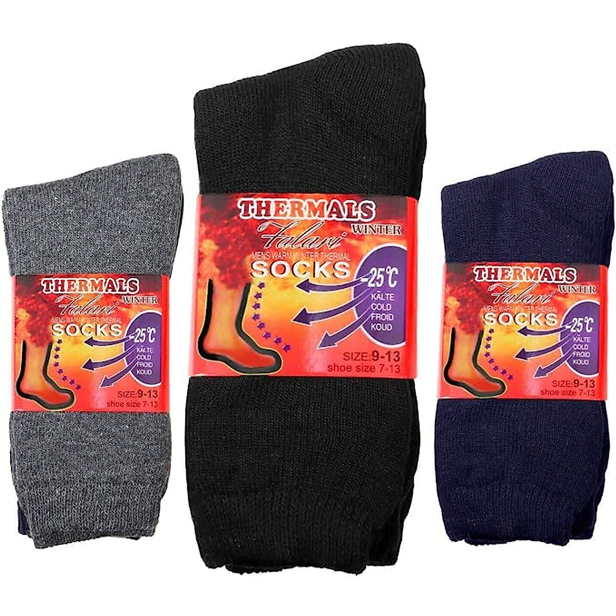 Chefy 6-12 Pack Men's Winter Thermal Socks Ultra Warm Best For Cold Weather Out Door Activities (6 pack)