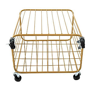Gold Metal Laundry Hamper with Wheels,Large Capacity Laundry Basket Cart,Rolling Laundry Basket,for Living Room,Bathroom,