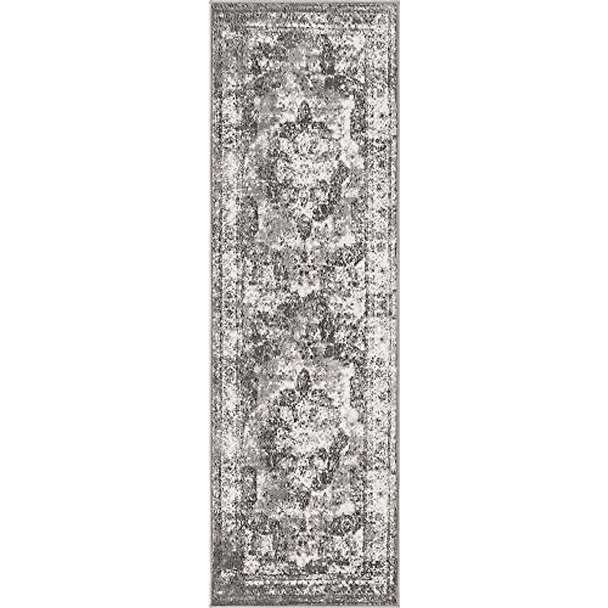 Unique Loom Sofia Collection Area Rug - Salle Garnier (2' x 6' 9" Runner, Gray/ Ivory)