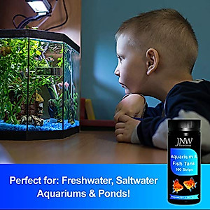 Aquarium Test Strips - 9-in-1 Aquarium Test Kit with eBook - Aquarium Water Test Kit with Quick and Accurate Fish Tank Test Strips - 100 Test Strips by JNW Direct