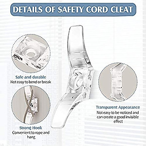 Jetec Blind Cord Cleats Safety Rope Cleats Plastic Transparent Window Cord Cleats Blind Cord Winders with Screws for Home Office Window Blinds Curtains Sun Shades Ropes (12 groups)