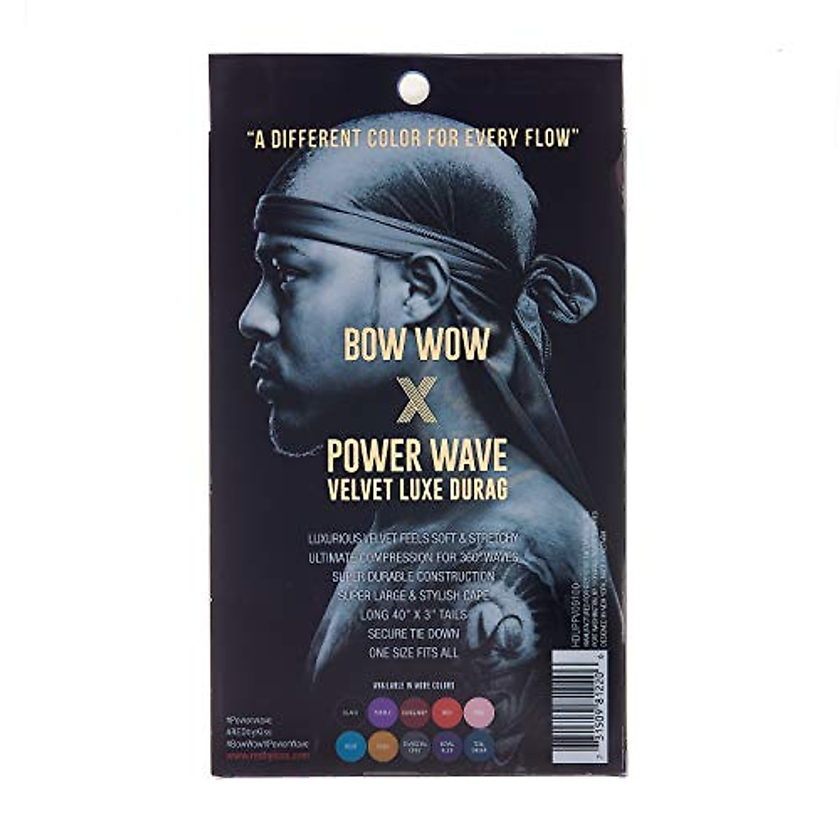 KISS RED Premium Bow Wow Power Wave Velvet Luxe Durag (Royal Blue)