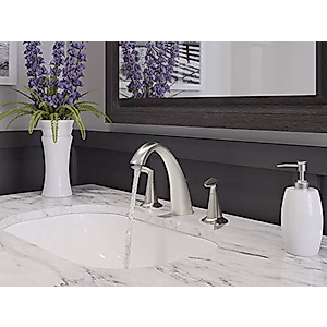 KOHLER K-45102-4-BN Alteo Bathroom Faucet, Bathroom Sink Faucet, Alteo Collection, 2 Handle Widespread Faucet with Metal Drain in Brushed Nickel