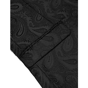 COOFANDY Mens Floral Tuxedo Jacket Paisley Shawl Lapel Suit Blazer Jacket for Dinner,Prom,Wedding Black