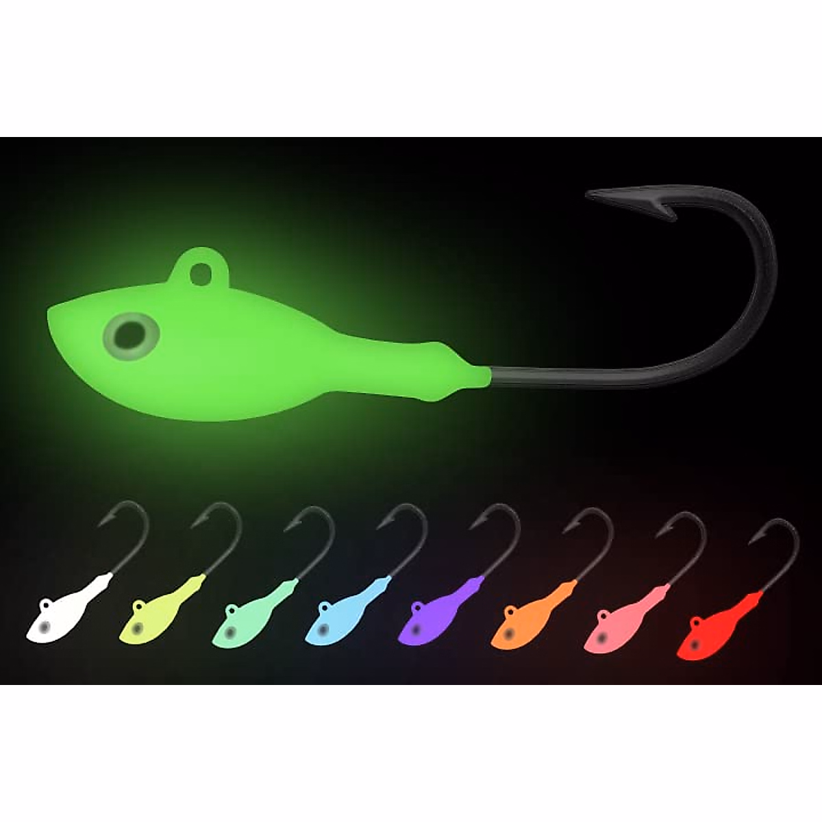 Big Nasty Tackle Super Glow Buckeye Jig (2 Pack) (1 oz, Pink)