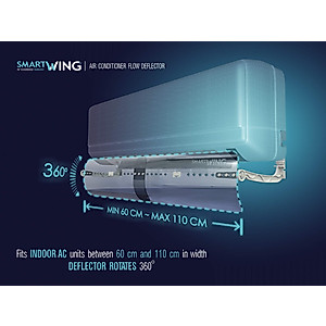 Baffle Shield for Air Conditioner, AC Split Unit Flow Deflector, Air conditioner accessory, Adjustable Smart Wing