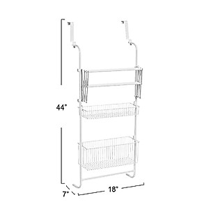 Household Essentials Metal Over the Door Drying Storage Rack, White
