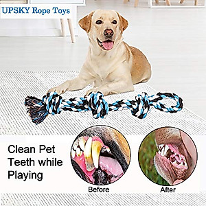 UPSKY Dog Rope Toys Dog Grinding Teeth 2 Nearly Indestructible Dog Toys, Rope Toy for Large Dogs, Dental Cleaning Chew Toys, Dog Tug Toy for Boredom, Dog Rope Toy for Aggressive Chewers (2 Packs)