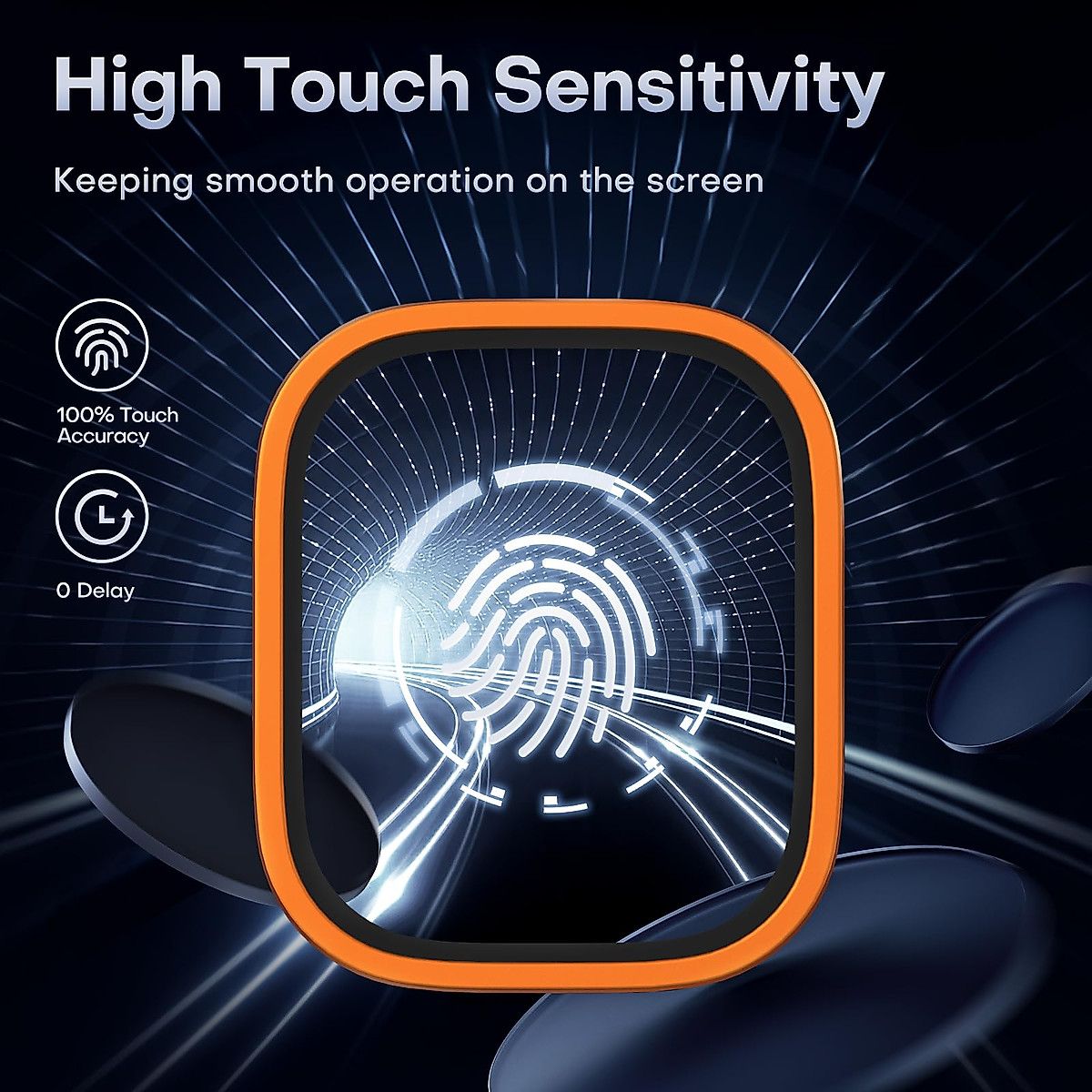 LϟK 2 Pack for Apple Watch Ultra 2 / Ultra Screen Protector 49mm - 9H Tempered Glass + Titanium Alloy Frame [Stay Original+Bubble Free] Waterproof HD Glass Film for iWatch Ultra 49mm, Orange