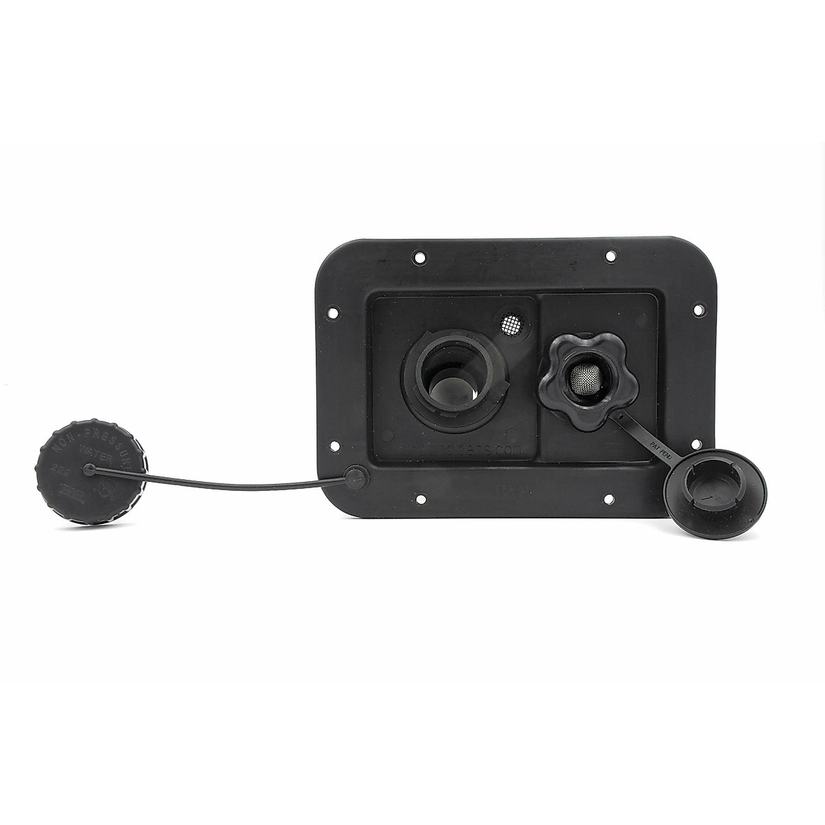 THETFORD RV Camper City/Gravity Water Hatch with Plastic Check Valve Black PN 94223