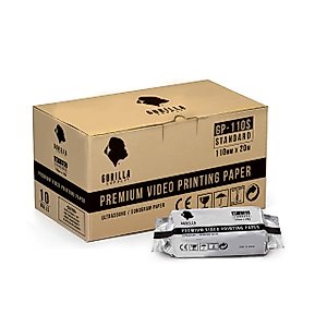 Gorilla Supply 10 Rolls Ultrasound Video Printer Paper Replacement for Sony UPP-110S Mitsubishi KP61S-CE (Standard)