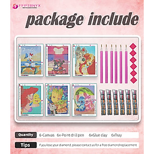 FFPTBNYX 6 Pack Full Drill Diamond Painting Kits for Adults&Beginners 5D DIY 6PCS Diamond Art Kits Paint with Round Diamonds and Gems for Home Wall Decor Gifts(11.8''x15.7'')